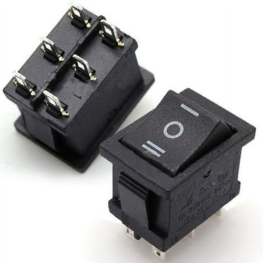 (On)Off(On) Large Black Rectangle Rocker Switch 6-Pin DPDT 12V ...
