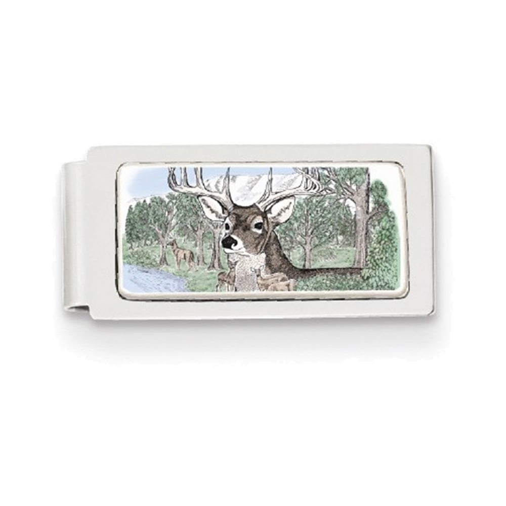 Barlow Designs Color Deer Portrait Hinged Money Clip - Walmart.com