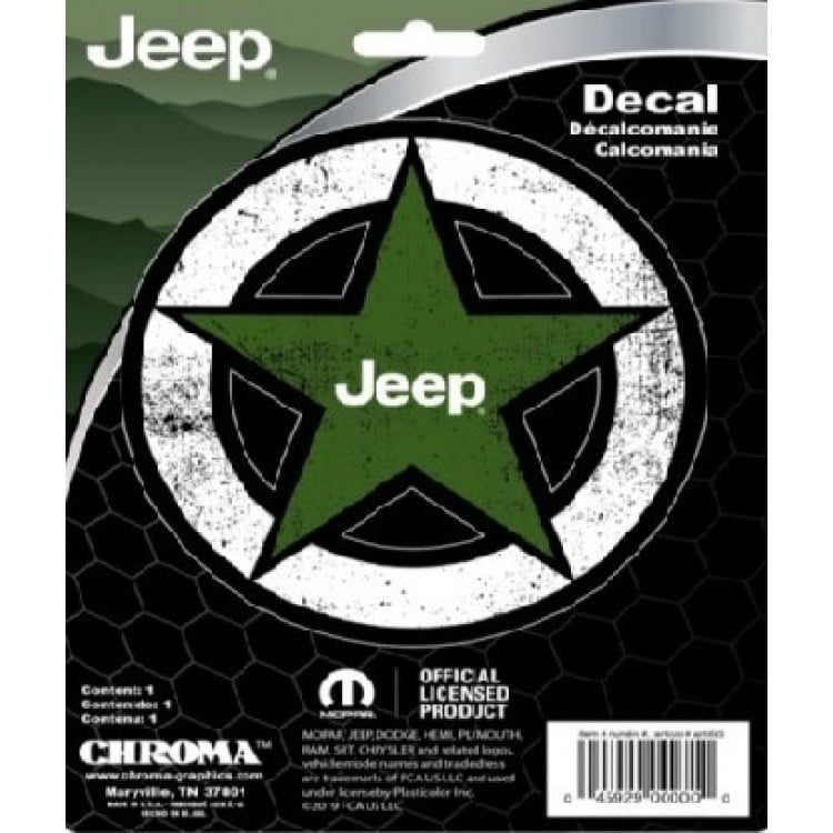 Click here for Chroma Jeep Star Vinyl Decal prices