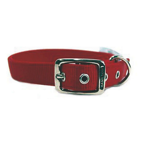 Hamilton 1" Double Thick Nylon Deluxe Dog Collar, 24" long, Red ...