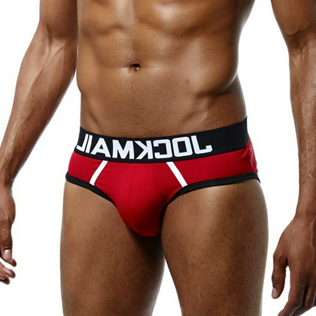 Mizok Mens Jockstrap Underwear Sexy Fashion Adult Jock Strap Red M 2pc
