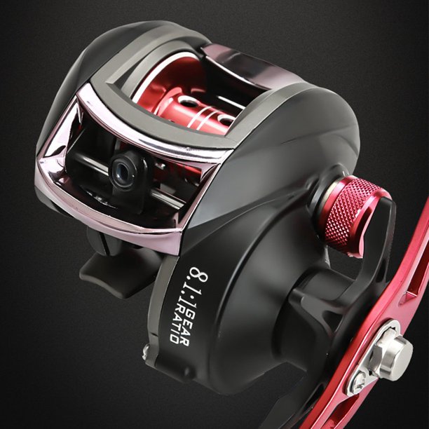 Water Drop Wheel Bait Reel Black Fishing Reel 8.1:1 Gear Ratio 230g Dead Weight Anti-explosion ...