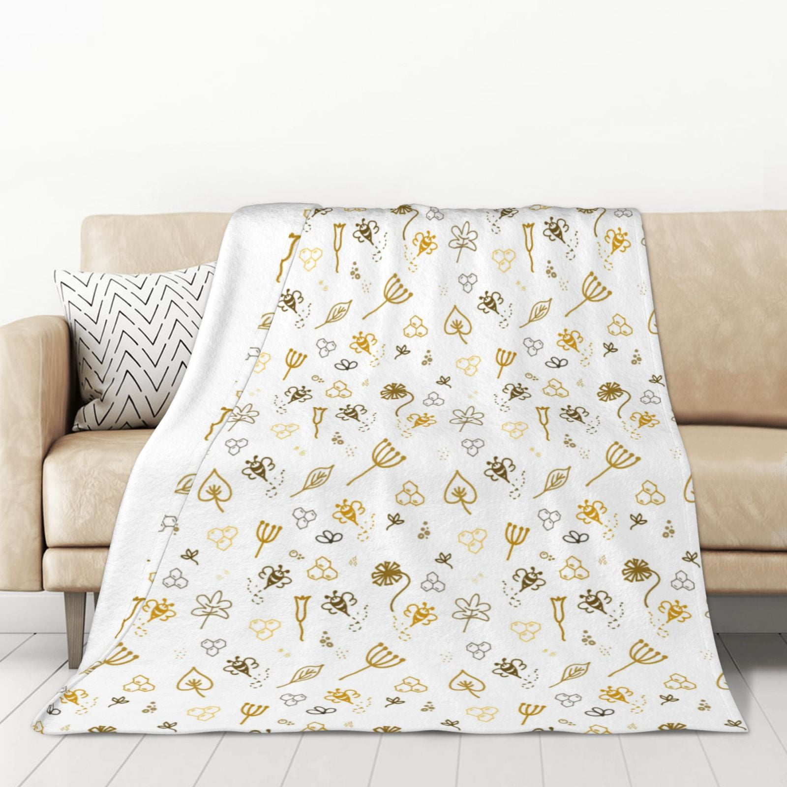 XMXT Throw Blankets, Cartoon Bee Dandelion Bed Blanket for Bedroom Sofa ...