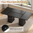 78.74" Long Rectangle Dining Table with Fluted Storage Legs & Sliding ...