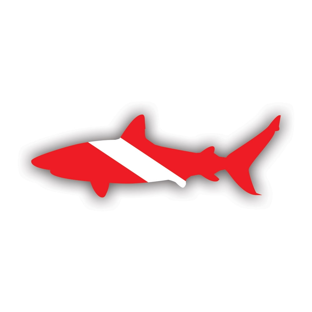 Shark Scuba Flag Sticker Decal - Self Adhesive Vinyl - Weatherproof ...
