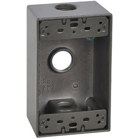 Hubbell Electrical FSB50-3-BR 1 Gang Rectangular Outlet Box, Bronze ...