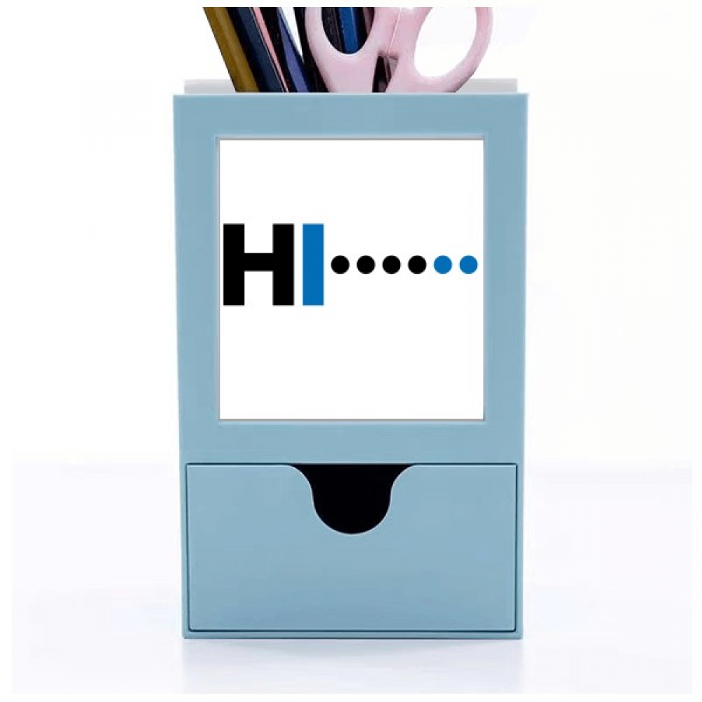 Morse Code Hello Dot Line Expression Desk Supplies Organizer Pen Holder ...