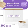 White Kraft Rigid Mailers, Stay Flat Paperboard Envelopes, 200 Count ...