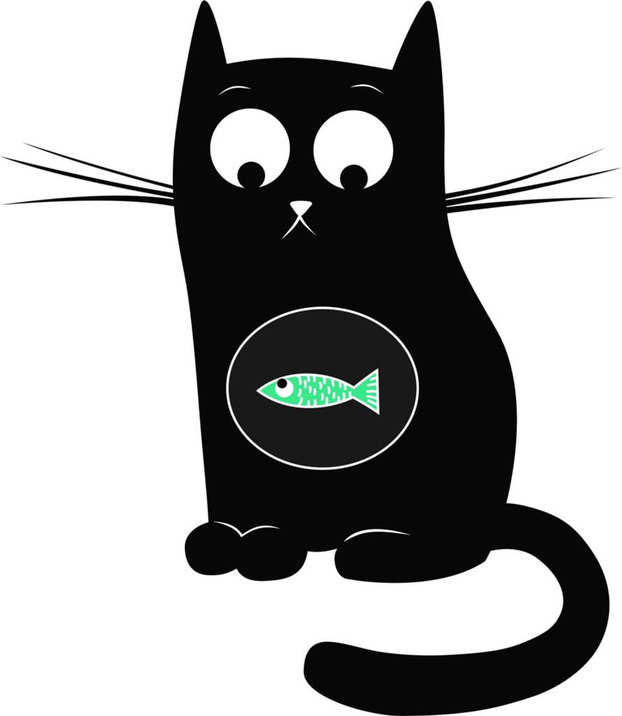 Design With Vinyl Artwork cat Cat Picture After Eating A Fish Adorable ...