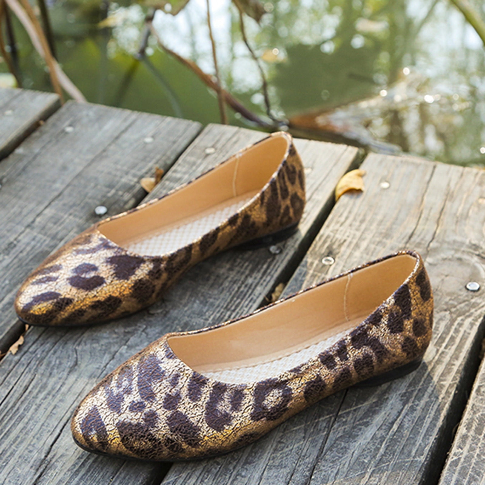 Leopard Flats Shoes For Women