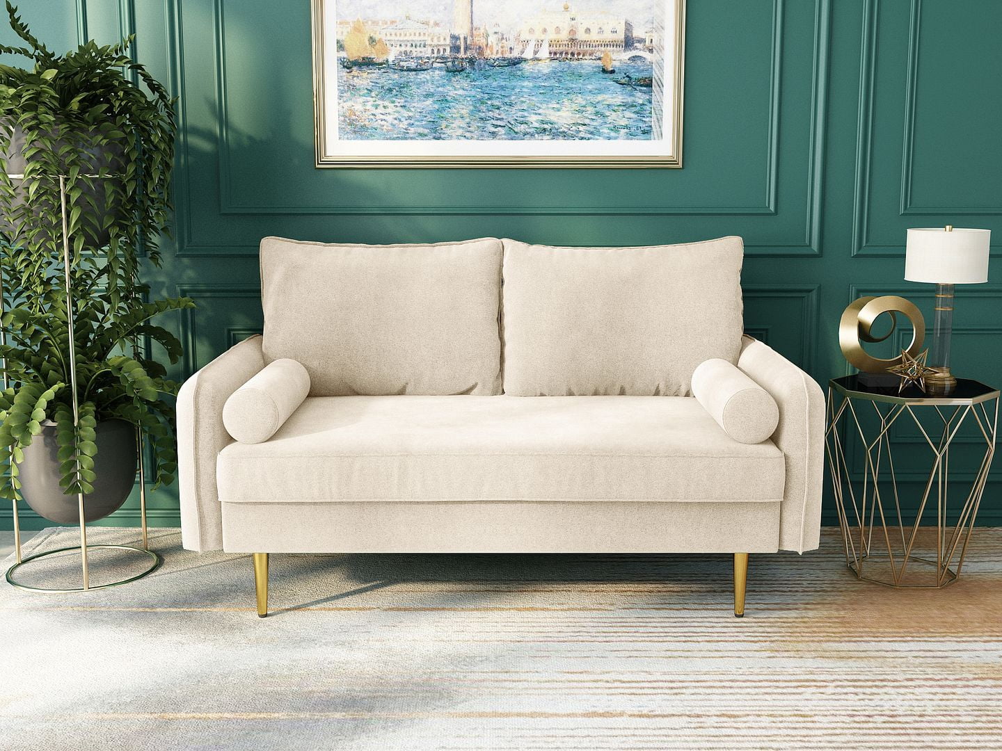 Koby Home's Collection Aspen Transitional Loveseat, Upholstered in ...