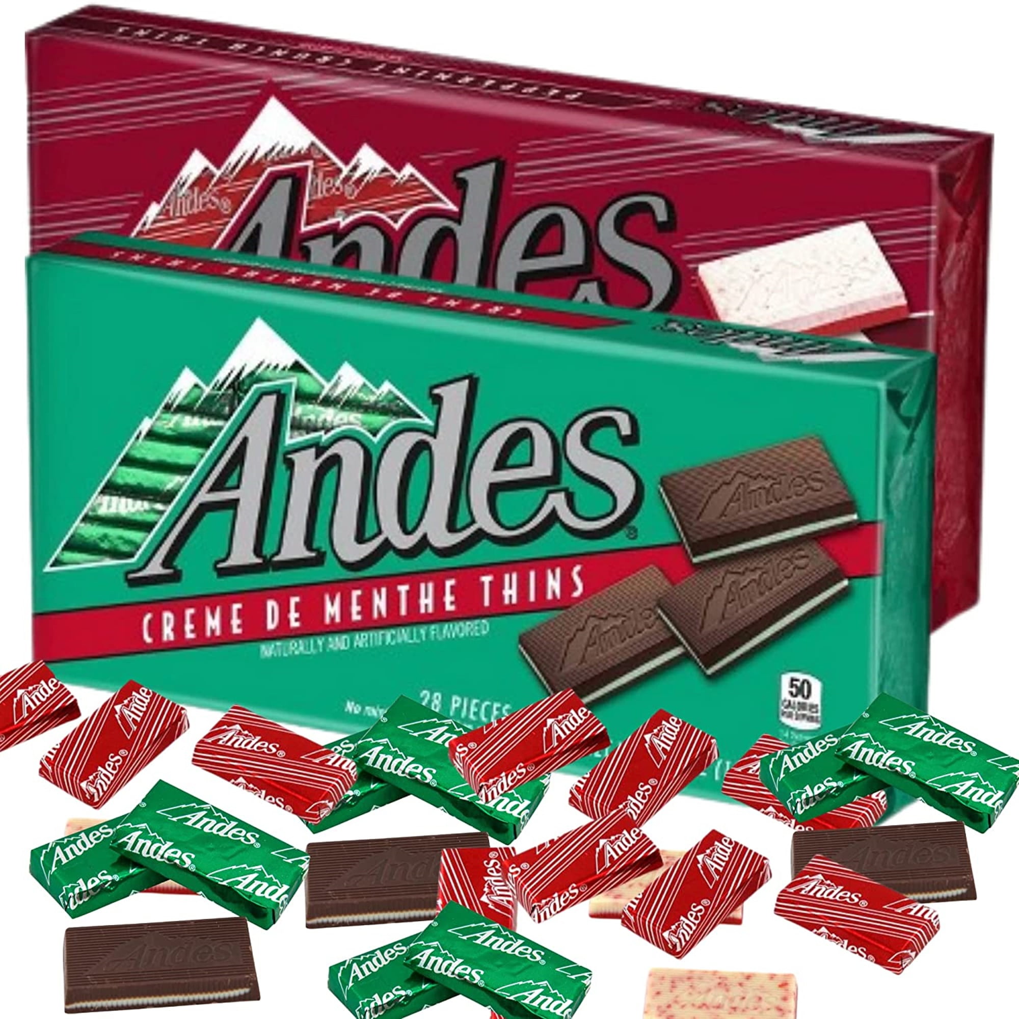 Andes Mint and Peppermint Crunch Thins Chocolate Pack, Holiday Candy ...