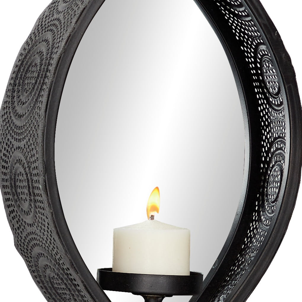 Buy Decmode - Eclectic Figure Eight Black Mesh Metal Wall Sconce Candle ...