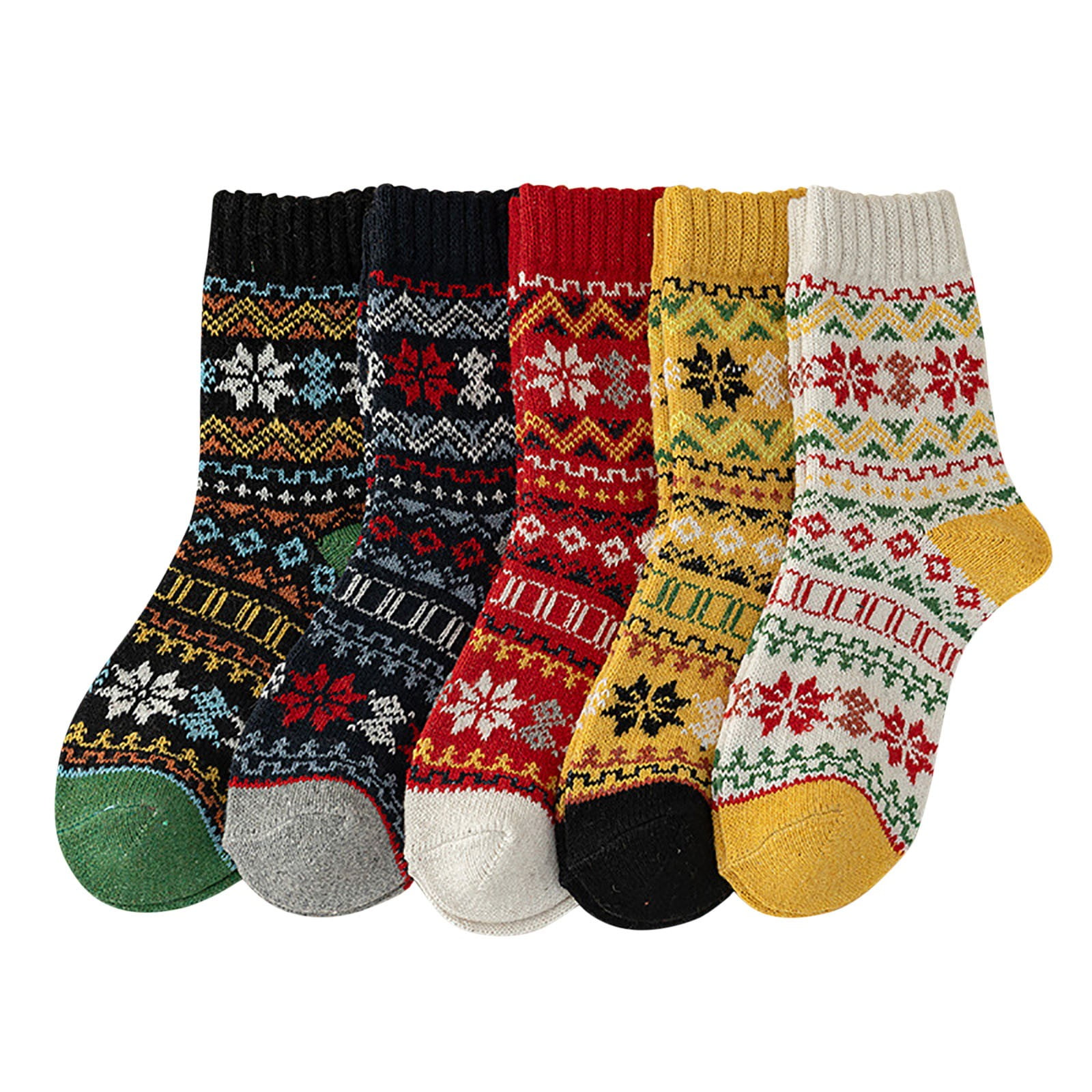 Click here for Wangmeiwg Women Wool Socks Ethnic Knit Pattern Non... prices