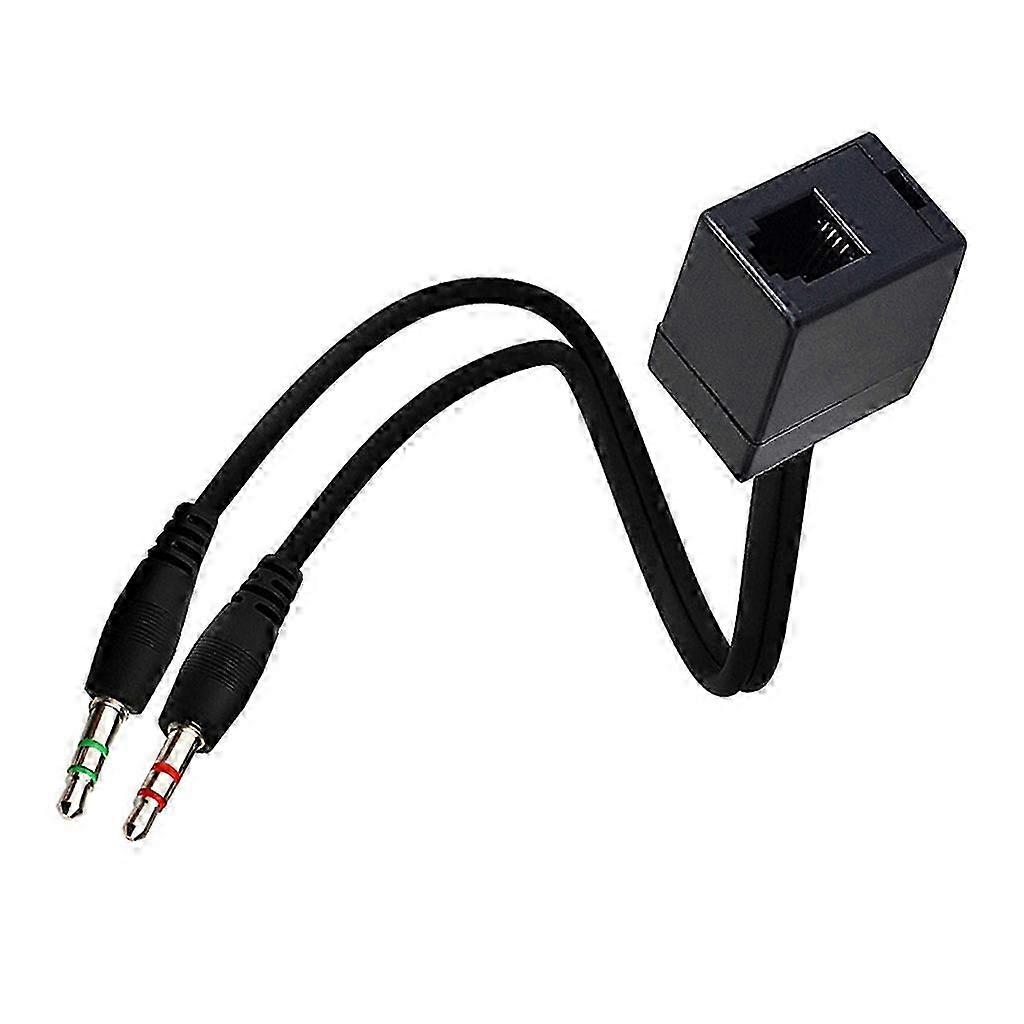 RJ9 to 3.5mm Telephone Adapter Cable RJ9 Female to 3.5mm Dual Male ...