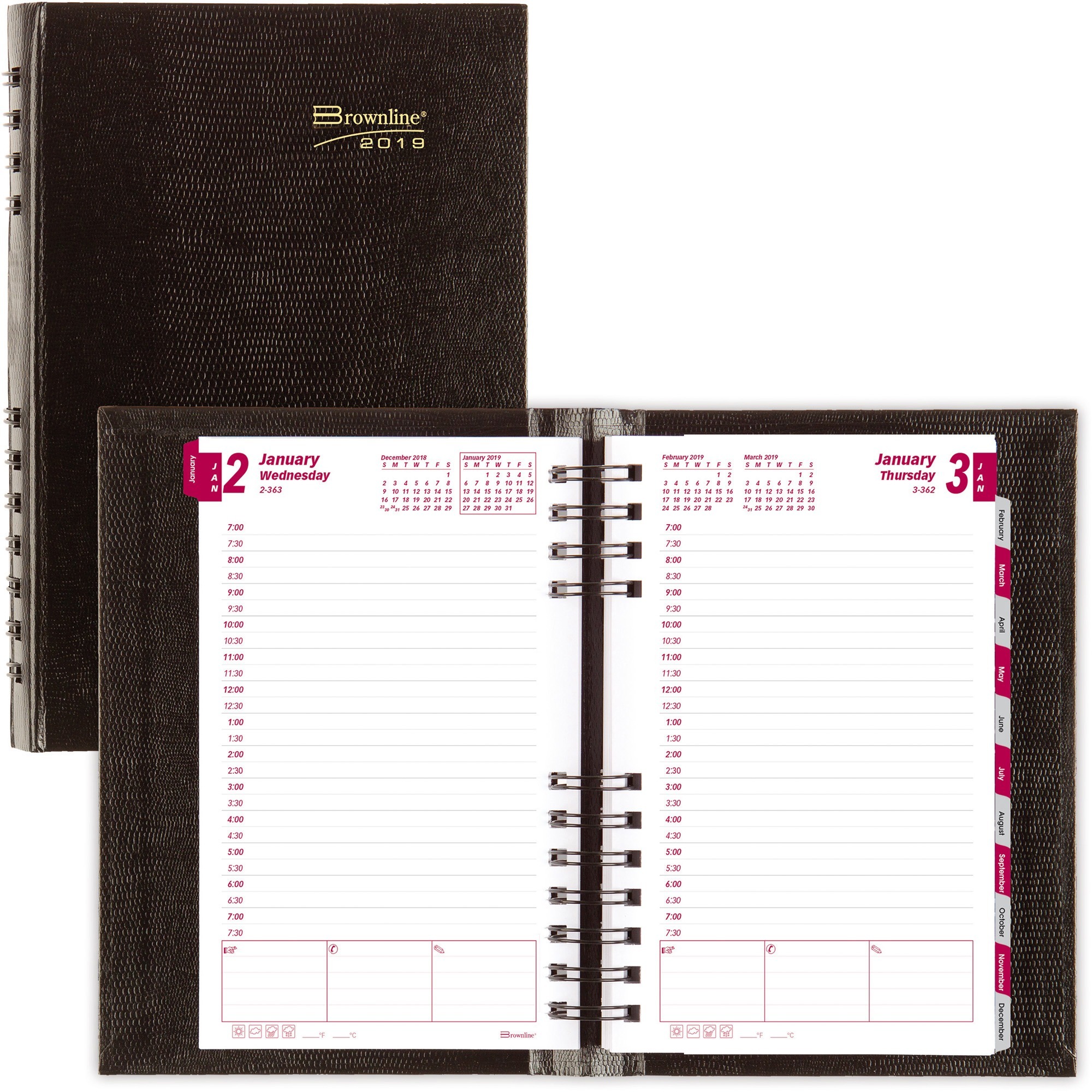 Brownline CoilPro Hard Cover Daily Appointment Book Monthly Planner Brownline CoilPro Hard Cover Daily Appointment Book Monthly Planner