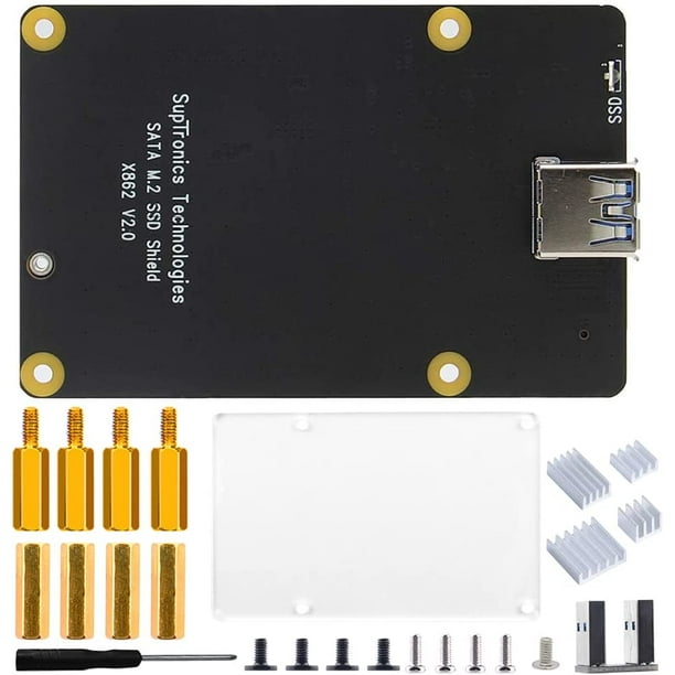 for Raspberry Pi 4,X862 V2.0 M.2 NGFF SATA SSD Storage Expansion Board ...