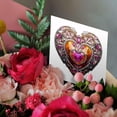 3drose, Elegant Image of Jeweled Orange and Pink Ornamental Heart, 12 ...