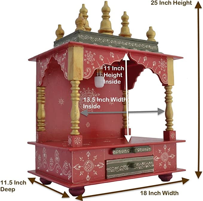 Homecrafts LED Light Home Temple/Pooja Mandir/Wooden Temple/Temple for ...