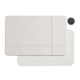 VCNY Home White Carved Grid Diatomite Stone Bath Mat, 16" x 24 ...