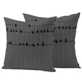 Birds on Wire Pillow Covers 2 Pack Modern Minimalist Orange Gray White ...