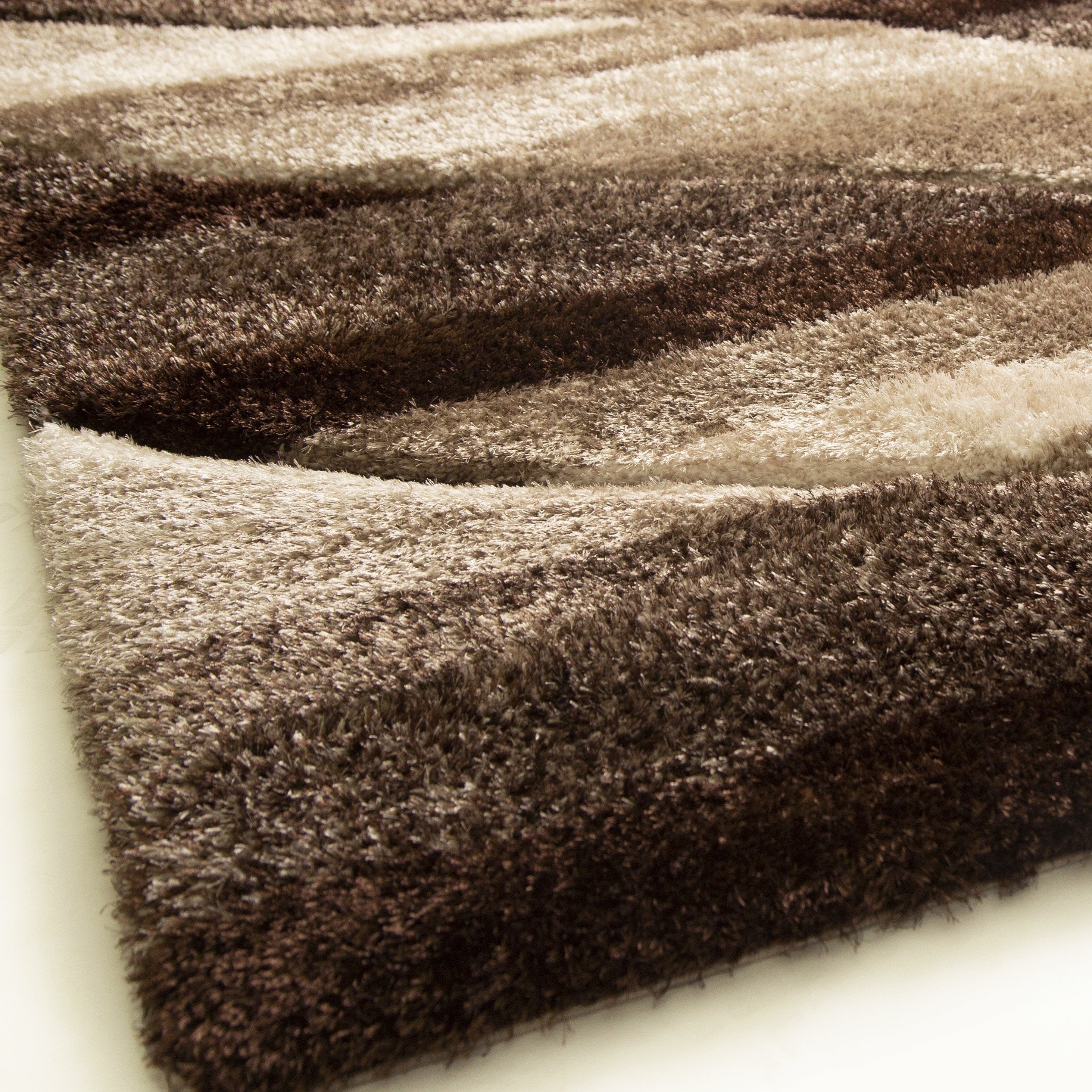 Plush Fluffy Shine 3D Wave Earth Tones/Brown Shag 2'x3' Area Rug/Carpet ...
