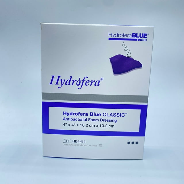 Hydrofera Blue Bacteriostatic HB4414 Foam Dressing 4" X 4", Box of 10 ...