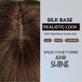14 Inch Human Hair Topper with Bangs, Natural Brown Remy Hair Pieces ...