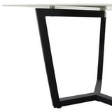 Caplan Rectangular Dining Table with Ceramic Marble Glass Top and Black ...
