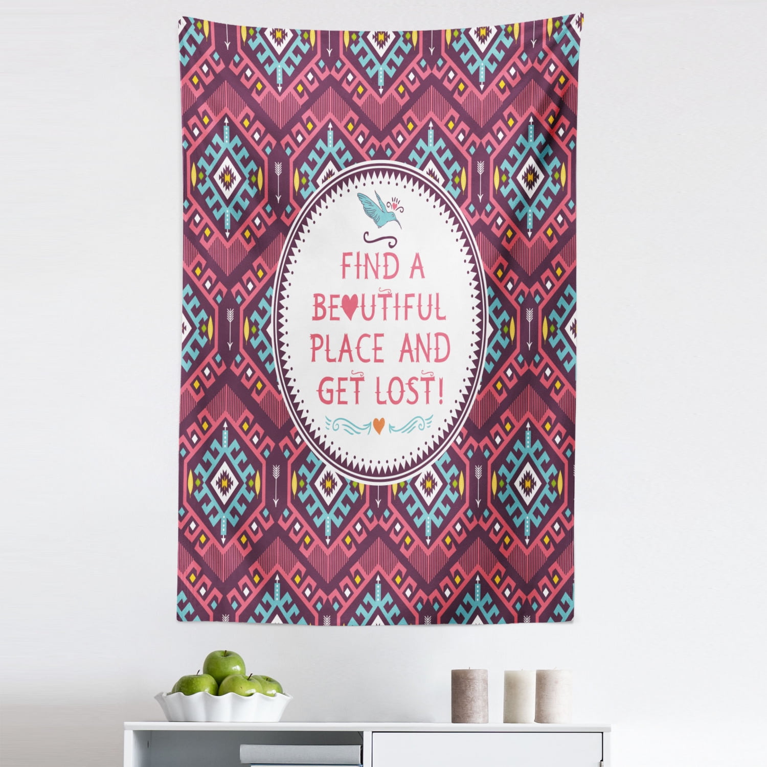 Tribal Tapestry, Hipster Tribal Pattern Geometric Elements Typographic ...
