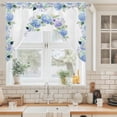 Blue Purple Hydrangea Kitchen Curtains Swag Valance for Windows ...