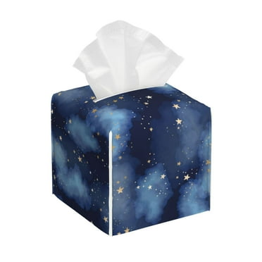 Adobk Blue Flying Butterflies Print Tissue Box Cover, Square PU Leather ...