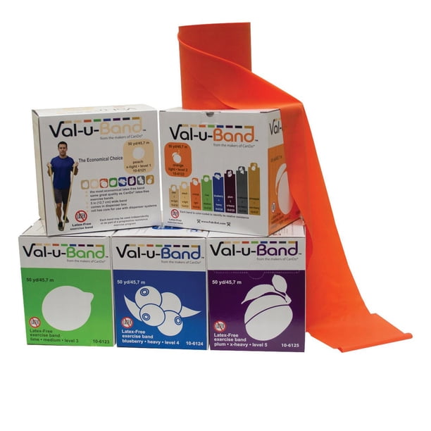 Val-u-Band, latex-free, 50 yard, 5 pc set (1 ea: peach through plum ...
