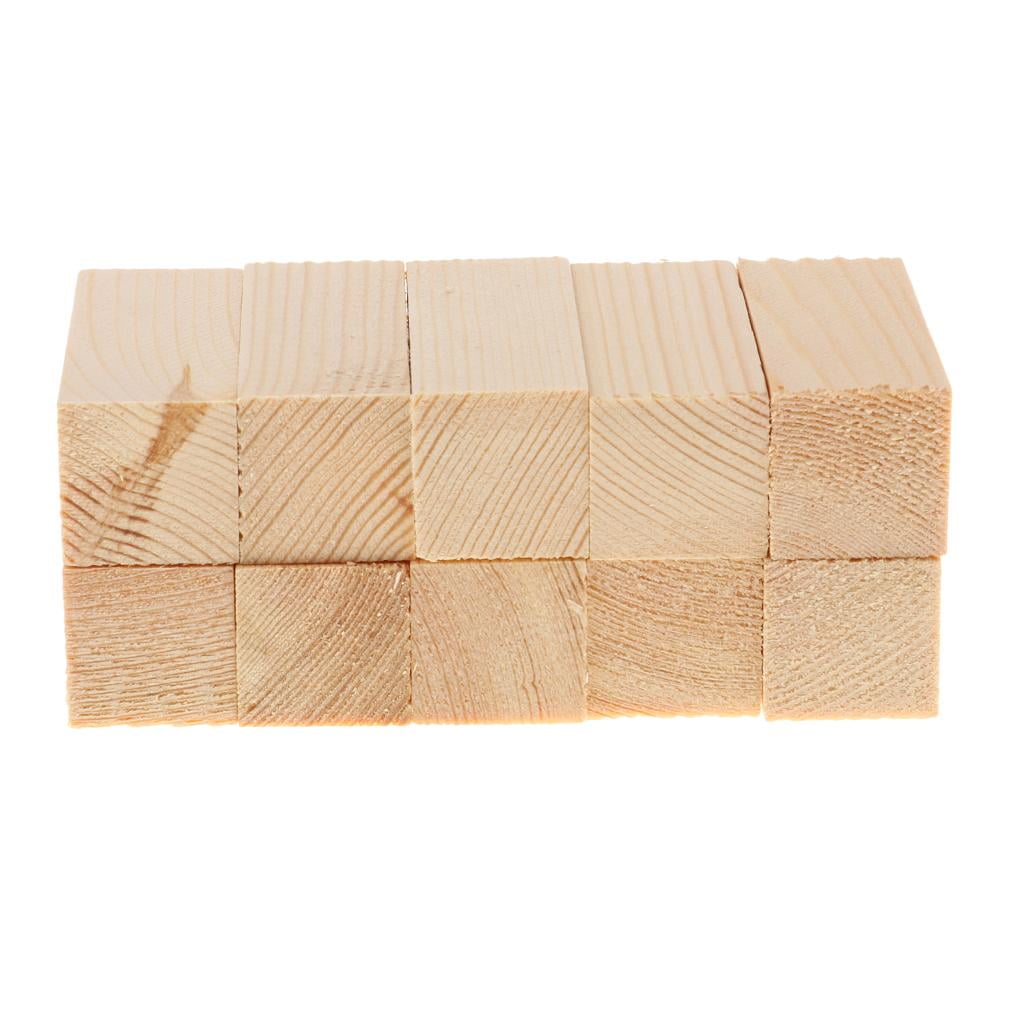 10Pcs Natural Balsa Wood Blocks Rods 2x2x5cm for DIY Woodworking ...