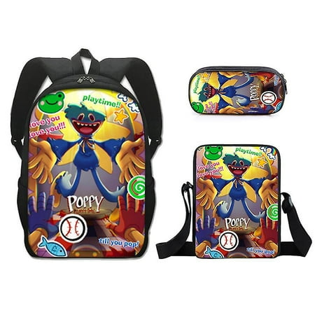 Poppy Playtime Huggy Wuggy Game Backpack With Pencil Case & Satchel For ...