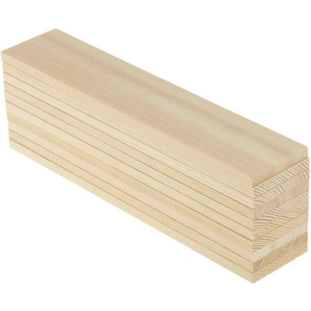 10 Pieces Blank Natural Pine Wood Rectangle Boards Panel Wooden Pieces ...