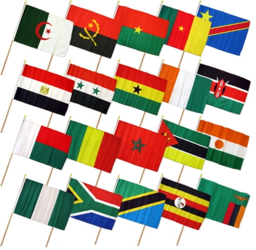 Set of 20 Africa African Countries 4"x6" Desk Table Stick Flag (No ...