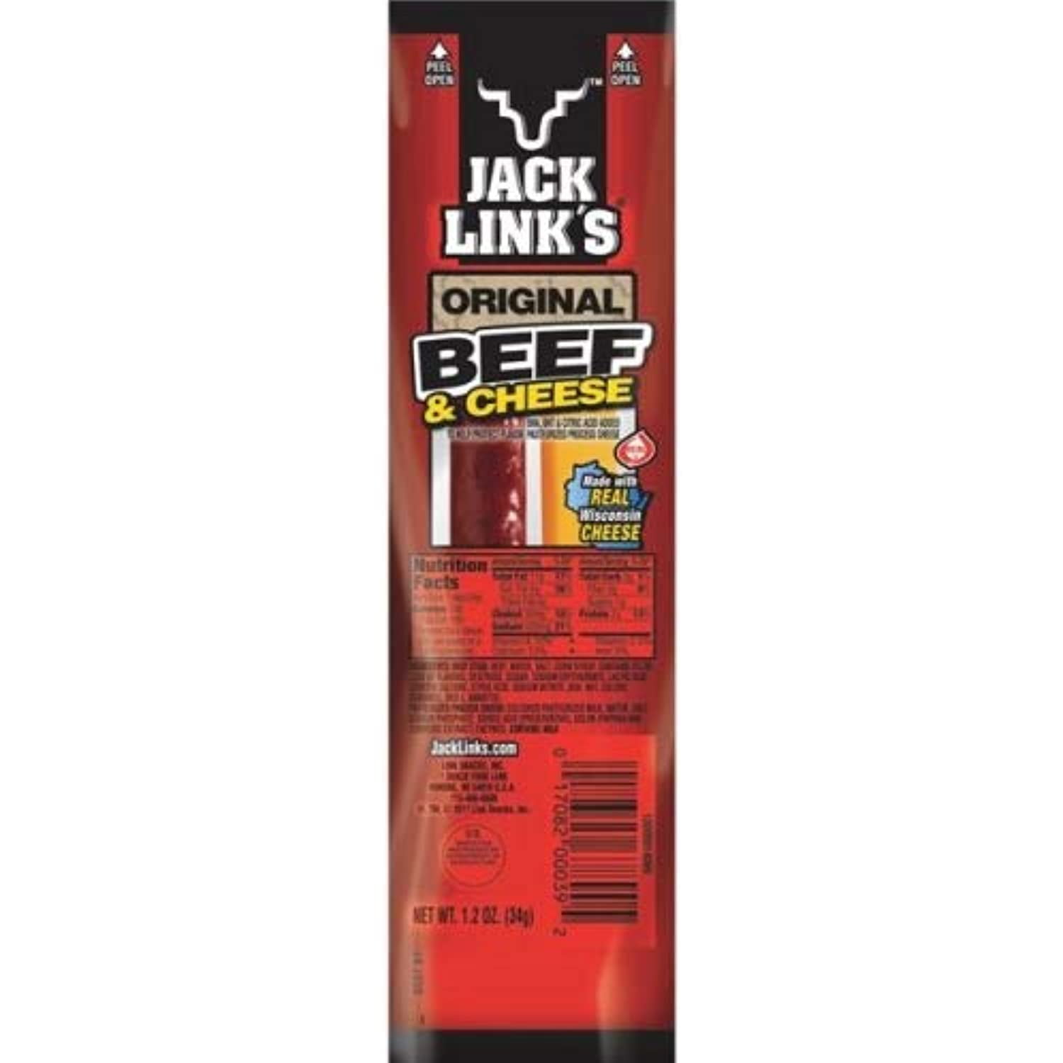 Jack Links 01139 Cheese & Beef Stick, 1.2-Oz. - Quantity 16 - Walmart.com