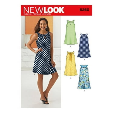 New Look Sewing Pattern 6229 Misses Dresses, Size A (8-10-12-14-16-18 ...