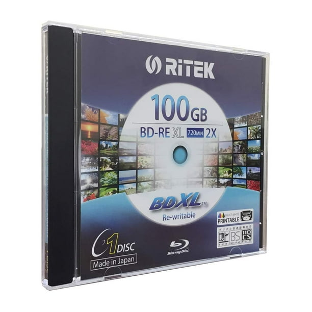 Ritek bd-re xl rewrritable bdxl 100 gb capas triples 2x whit | Bodega Aurrera en línea