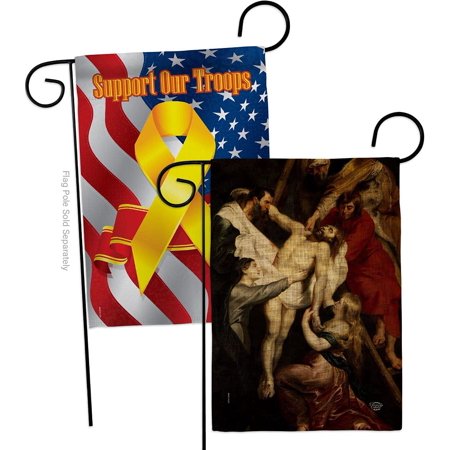 Descent From The Cross Burlap Garden Flag - Pack Religious Faith Hope ...