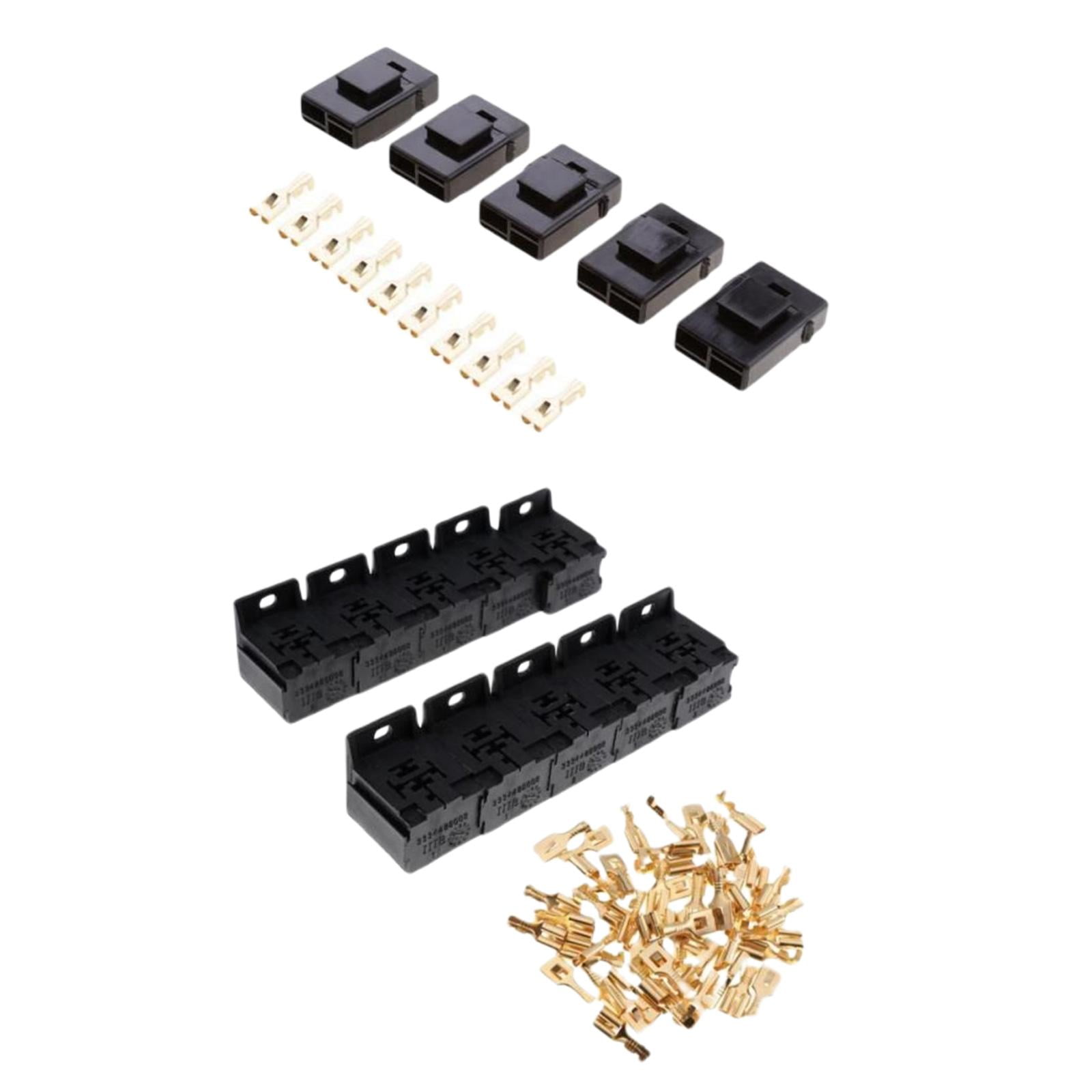 2 5PIN Relay Fitting Connector Soporte Terminal Case Cola Conector de ...