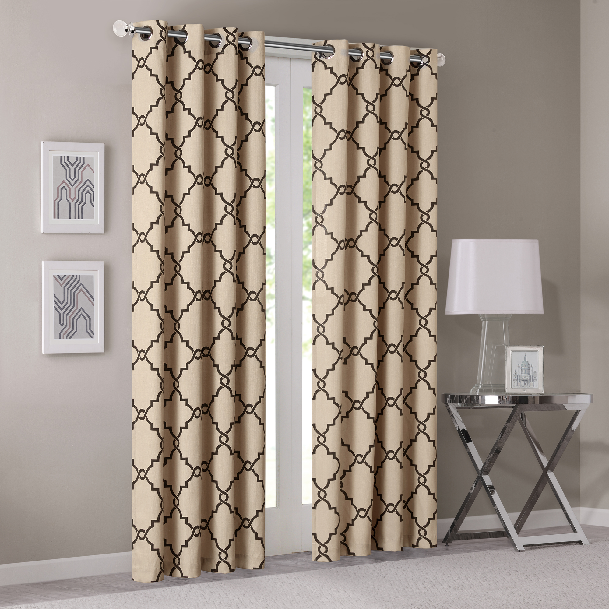 Home Essence Sereno Fretwork Print Window Panel – BrickSeek