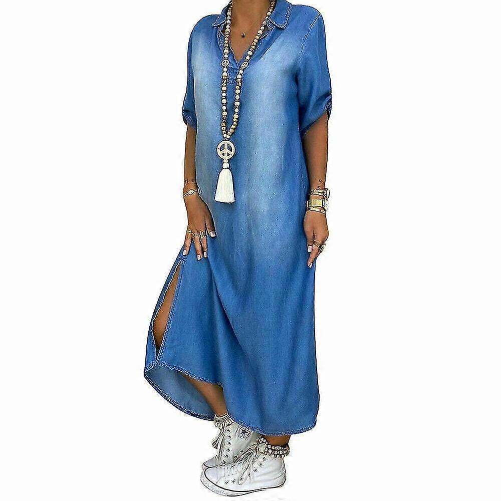 Click here for Geecy Womens Casual Denim Long Maxi Dress Ladies S... prices