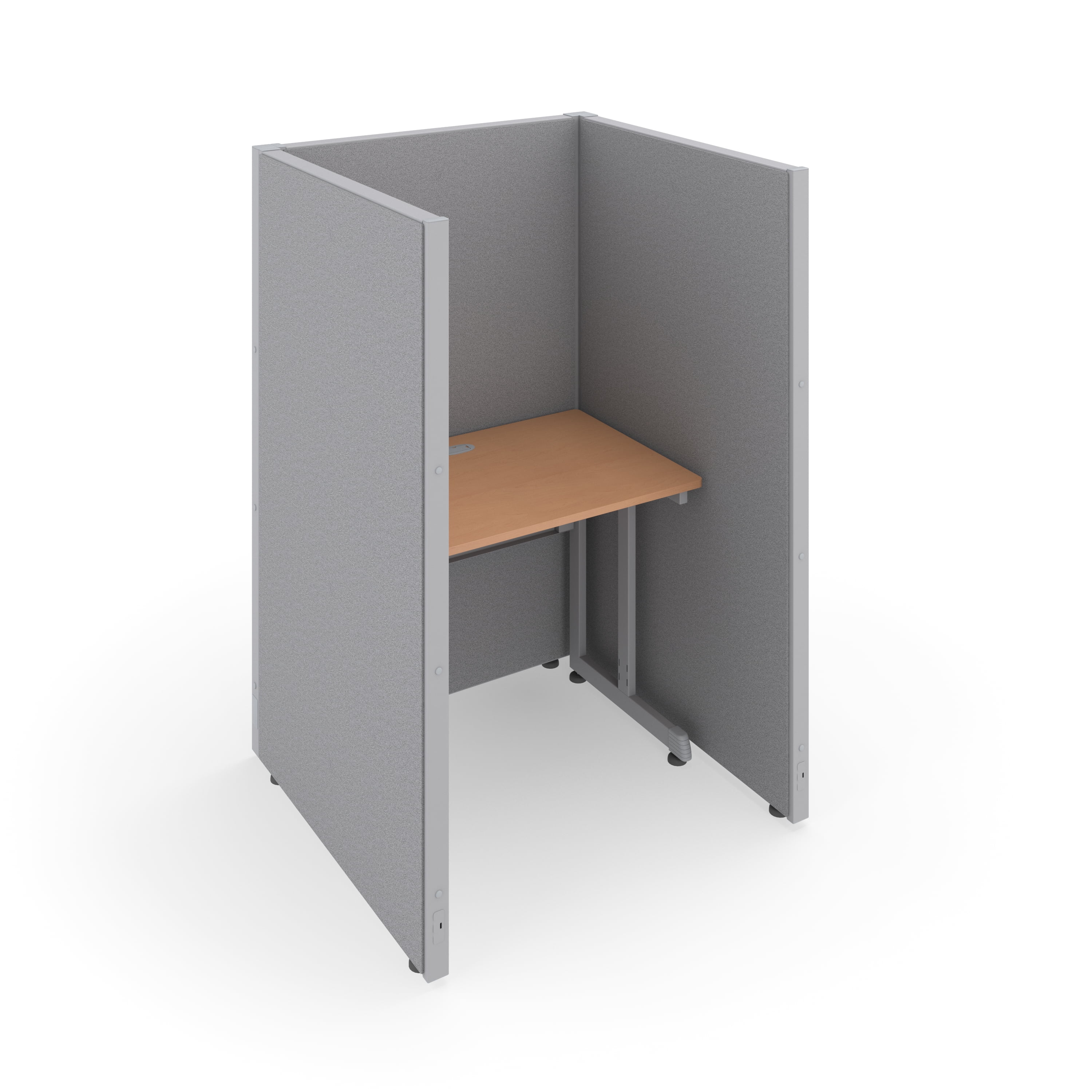 OFM RiZe 1 x 1 Privacy Workstation Unit in Gray and Maple - Walmart.com
