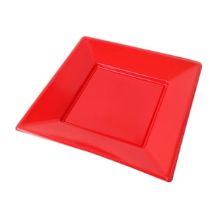 Smarty Had A Party Red Square Plastic Plates Dinnerware, 45% OFF