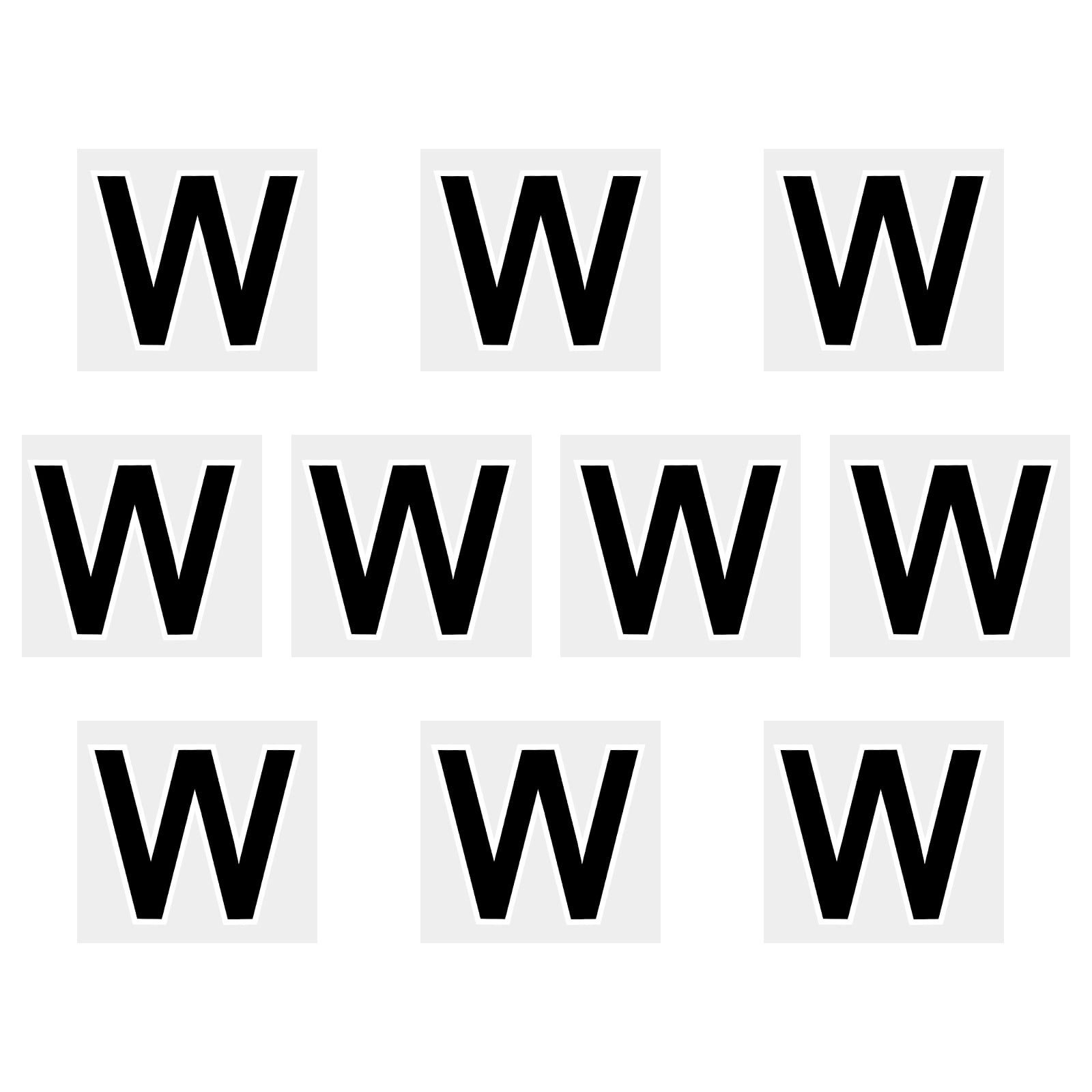 Letter W Patches Iron on Heat Transfer Letters 2 Inch Black Letter DIY ...