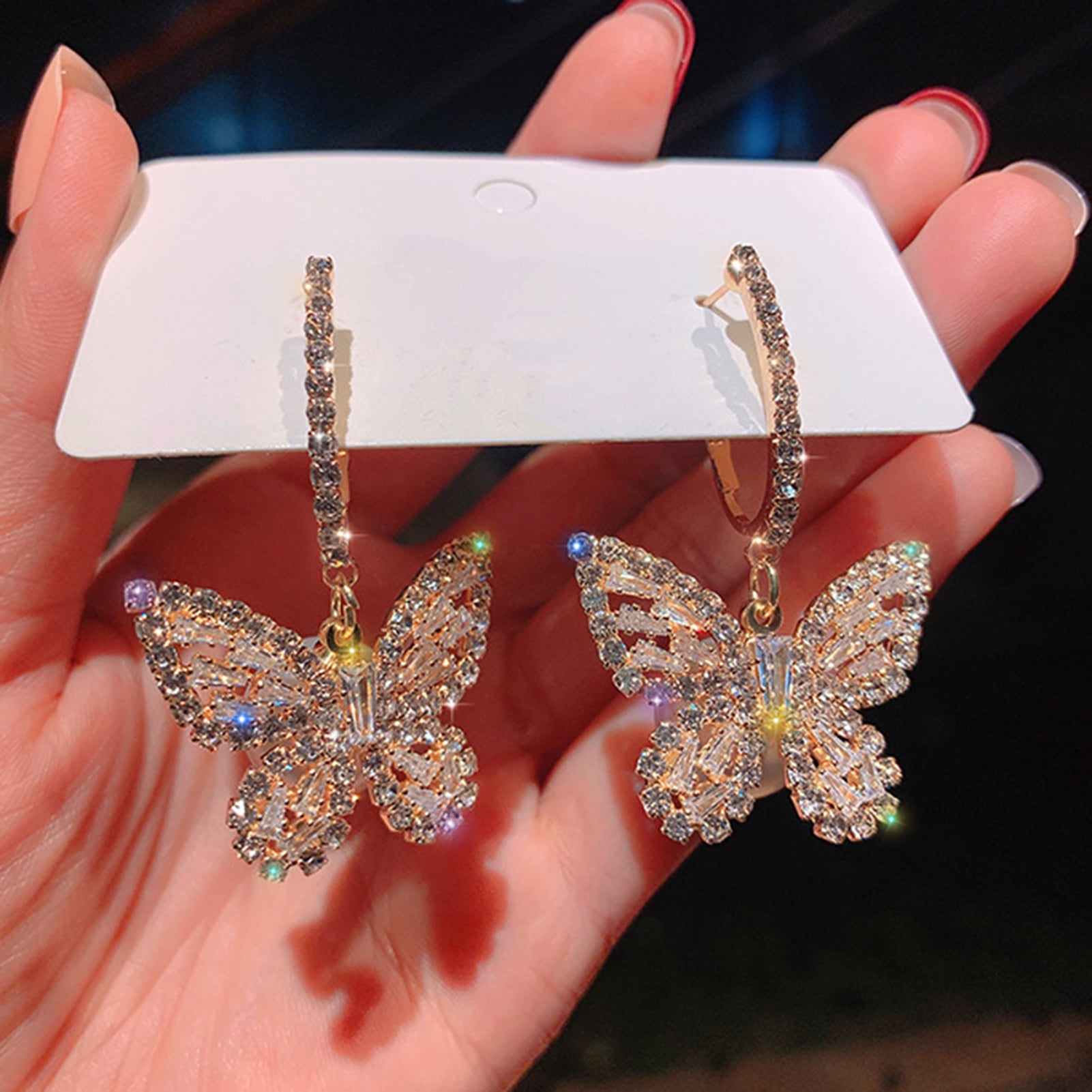 Click here for Meidiya Charm Chic Sparkly Crystal Butterfly Dangl... prices