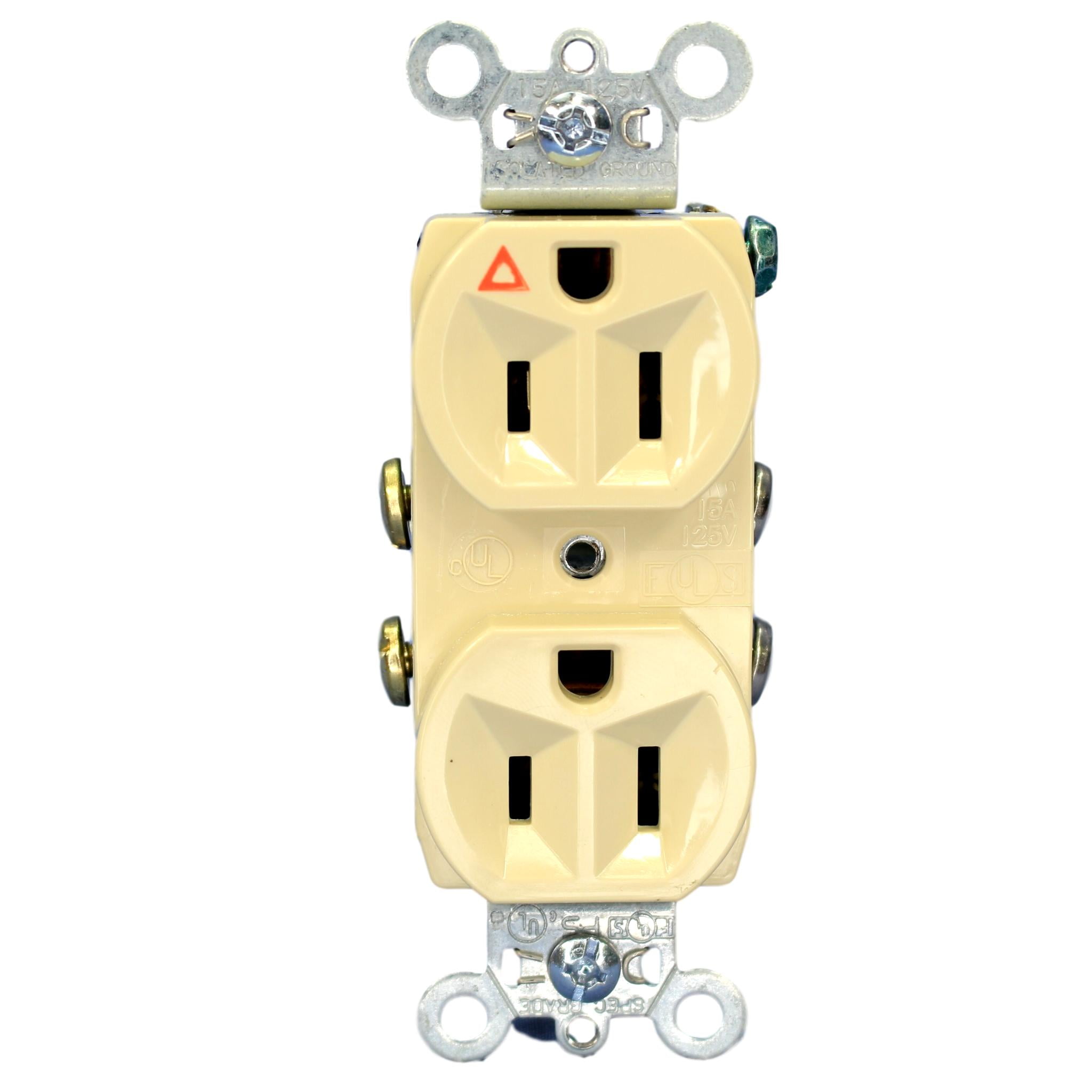 P&S Ivory Isolated Ground Straight Blade Duplex Outlet 5-15R 15A 125V ...