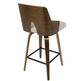 Ariana 26" Mid-Century Modern Counter Stool in Walnut and Beige Fabric ...